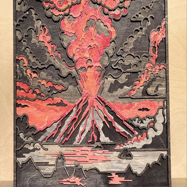 3D Layered Volcano Mandala SVG: Laser Cut Files, CNC Router Template ...