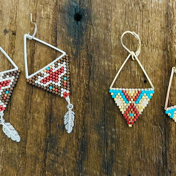 Apache Thunderbirds Peyote Stitch Earrings, Pattern/tutorial, Bead ...