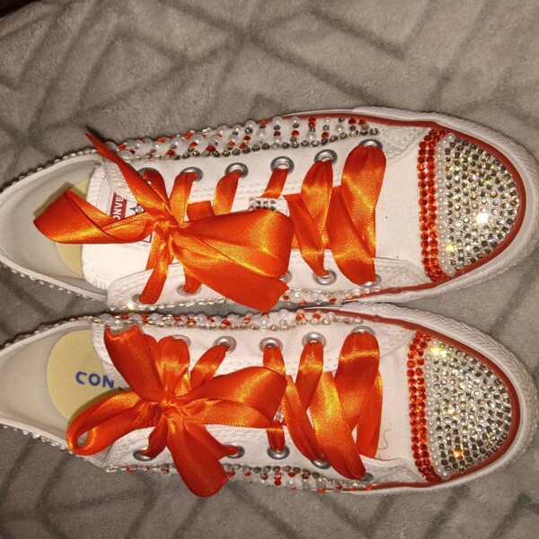 Breast Cancer Awareness Bling Converse - Etsy