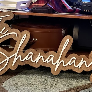 Large Last Name Sign, Cut Out Last Name Sign, Wedding Name Sign, Double ...