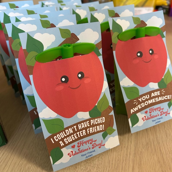 Applesauce Kids Valentine Printables, Awesomesauce, Classroom Valentine ...