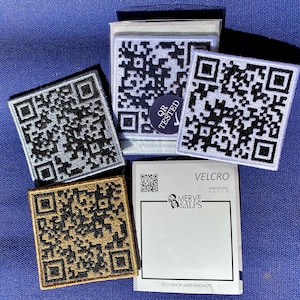 Custom QR Code Embroidered Patch, Personalised QR Code, Iron on QR, Hook & Loop - Etsy