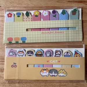 Rabbit & Bear Sticky Notes Kawaii Notes Cute Stationery | Etsy