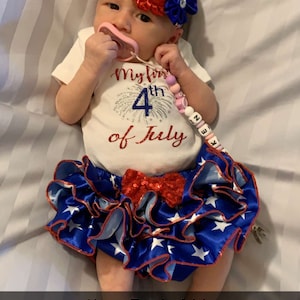 First 4th of July baby Girl's 1st Fourth of July Outfit ,red White and ...