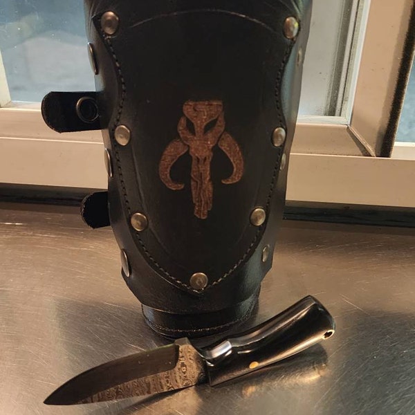 Handmade Black Leather Wrist Cuff Sheath With Hidden Blade, Leather ...