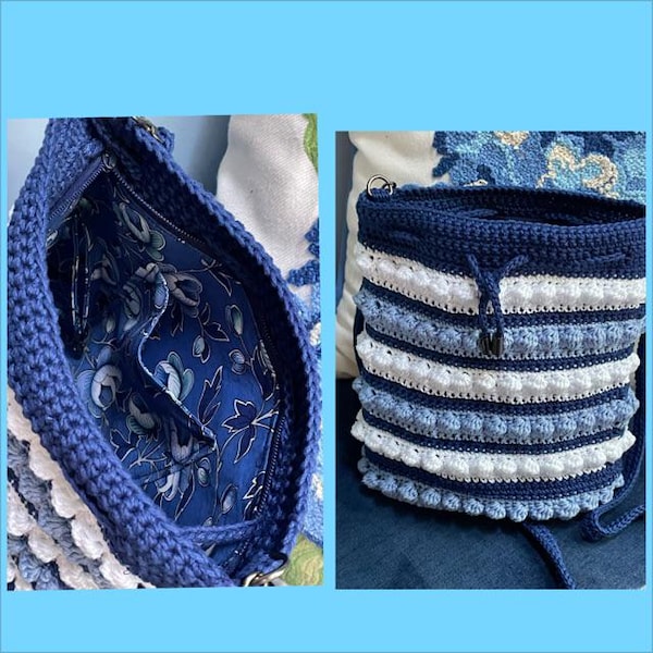 Succulent Drawstring Bag - DIY Crochet Cinch Crossbody Purse PATTERN ...