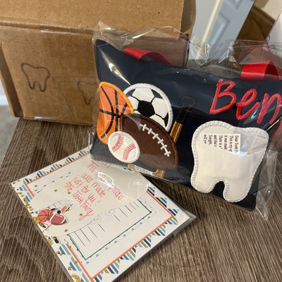 Baseball Sports Tooth Fairy Pillow, Boy Sports Tooth Fairy Pillow ...