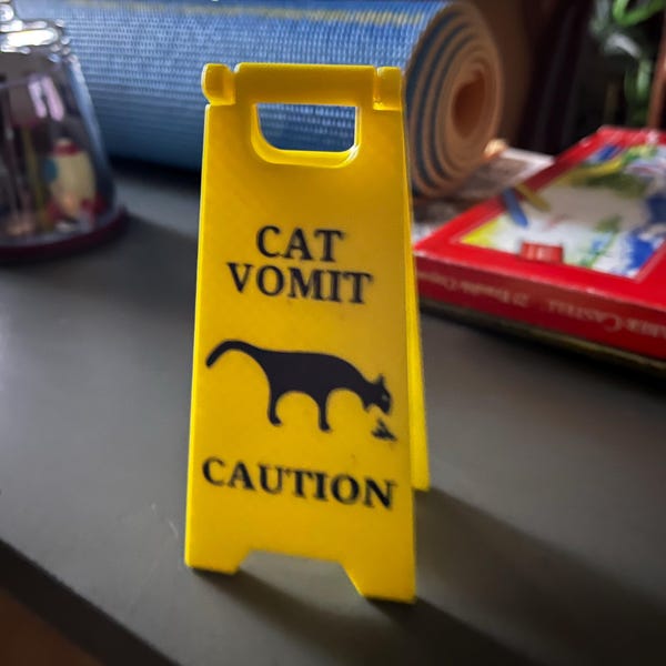 5-inch Cat Vomit Sign - Etsy