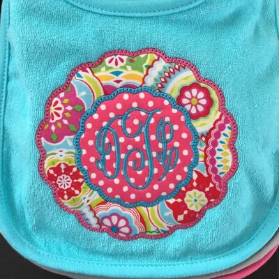 Double Scallop Monogram Frame Digital Machine Embroidery Applique ...