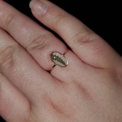 Fern Ring, Plant Ring, Botanical Ring, Pressed Fern Ring, Gold Fern ...