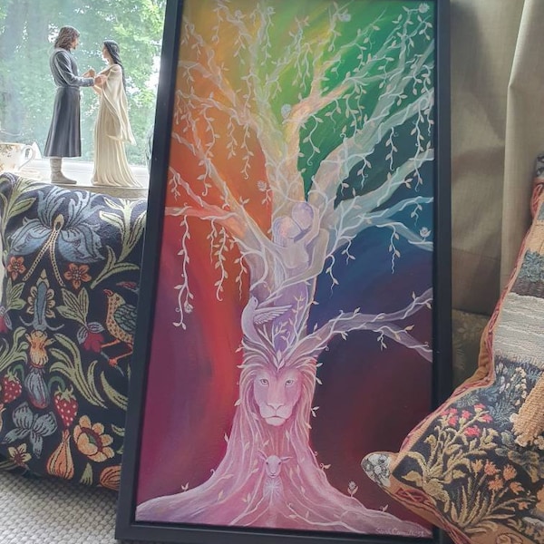 Deeper - Fine Art Print Prophetic Tree of Life Waterfall Double Rainbow ...