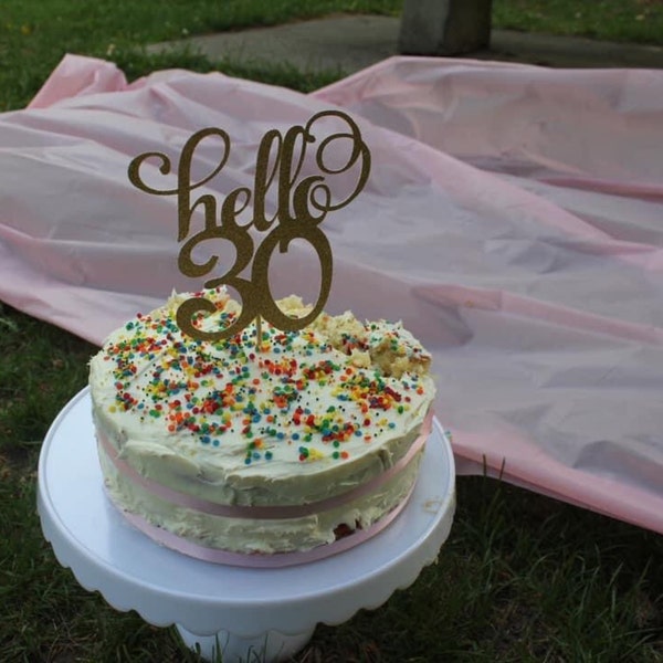 Glitter Hello 30, Thirty AF Cake Topper, Dirty Thirty, 30 Cake Topper ...