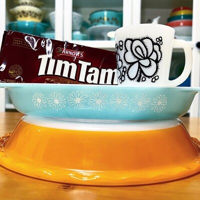 RARE Agee Crown Pyrex Turquoise Picket Fence Ramekins - Etsy