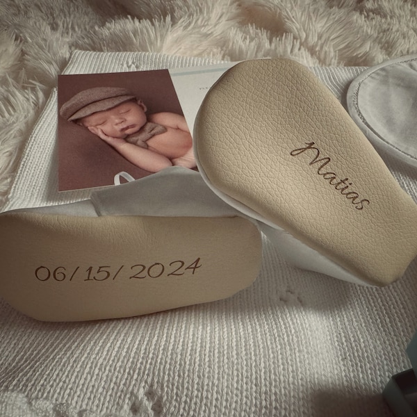 Personalised IVORY Baby Boy Christening Shoes, Baptism Shoes, White ...