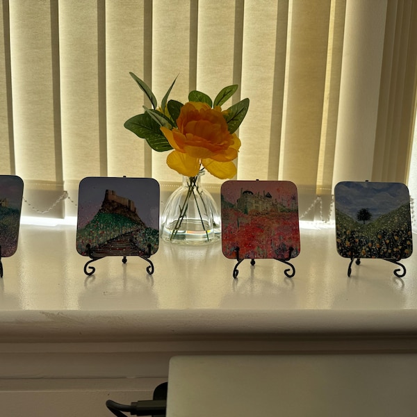 Premium Metal Coaster Holder - Slate Coaster Holder - Coaster Display ...