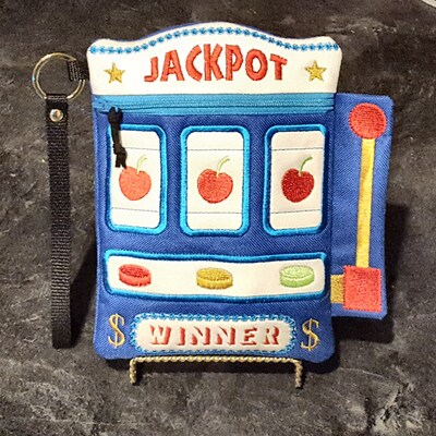 Slot Machine Zippered Bag 6x8.5 xxx Vip Pes Jef Hus Exp Dst Formats ITH ...