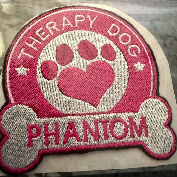 Therapy Dog Custom Embroidered Patch - Etsy