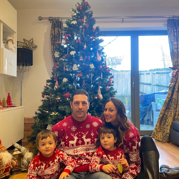 Christmas Jumper Family Matching Fairisle Vintage Unisex Kids Ladies ...