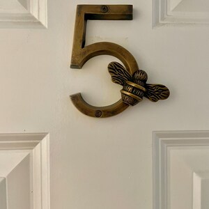 House Number Sign 5 Inch 13 Cm Modern Brass Door Numbers Signage Plaque ...