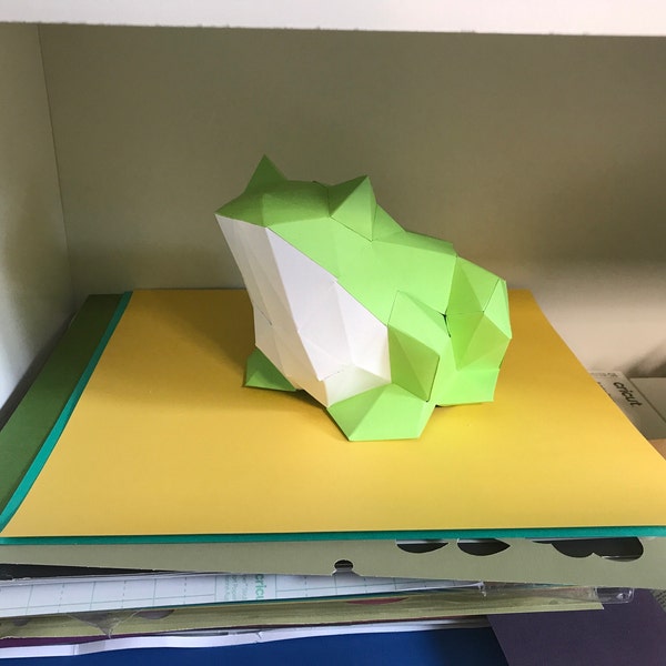 Frog Papercraft Template, Abstract Low Poly 3D Origami, Home Decor ...