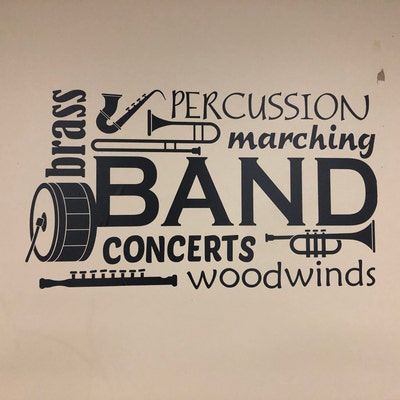 Classroom Wall Decal School Band Collage, Vinyl Wall Lettering for ...