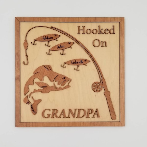Hooked on Dad Fishing Sign SVG | Father Gift Svg | Fishing Svg ...