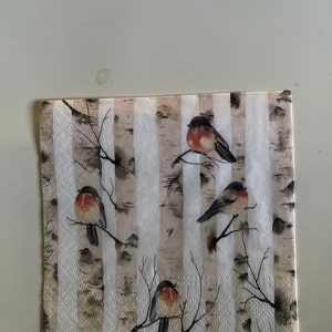 4 Decoupage Paper Napkin of Red Robin & Poppy - Etsy