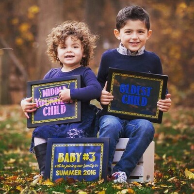 3rd Baby Oldest Middle Youngest Pregnancy Announcement, We're Expecting ...