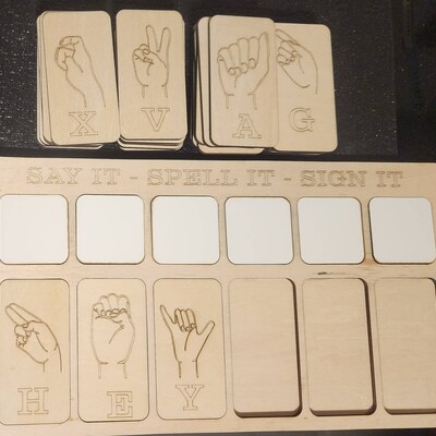 ASL Alphabet Say It Spell It Sign It Board SVG Digital Cut - Etsy