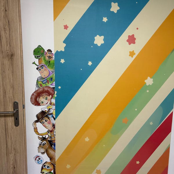 Toy Story Peek A Boo Door Decals, Disney Peeking Wall Stickers, Woody ...