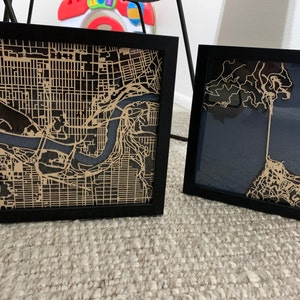 Paris Wood Laser Cut Map, Paris Laser Cut Maps, Wooden City Map 10x 10 ...