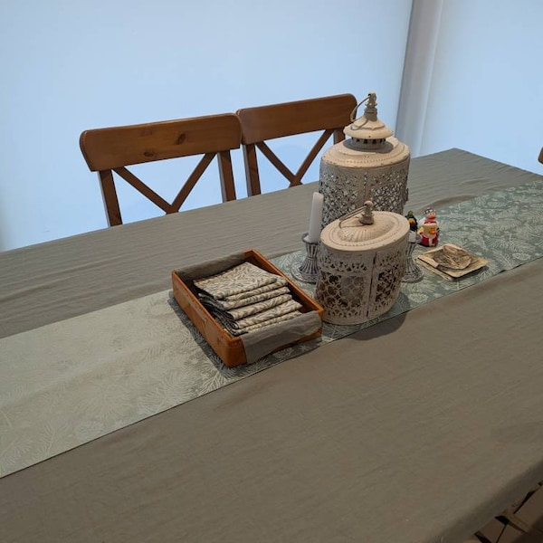 Beautiful Eucalyptus Green Table Runner, 28cm/48cm, Width, Green Cotton ...