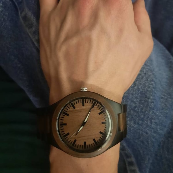 Men's Wood Watch, Engraved Watch, Anniversary Gift for Him ...