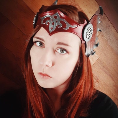 Custom Winged Leather Circlet - Etsy
