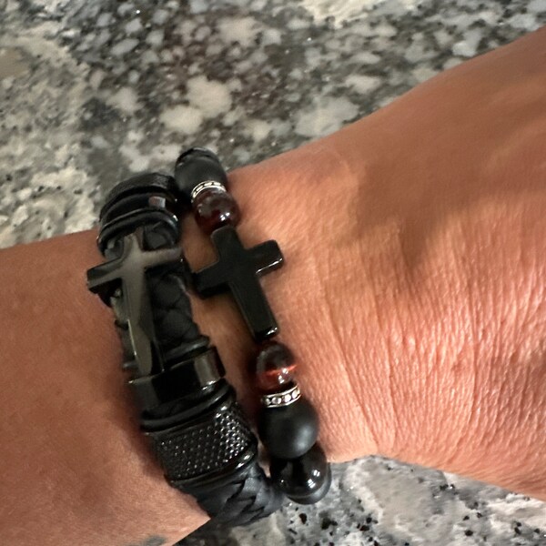 Unique Son Bracelet Son Gift Red Tigers Eye and Black Onyx Bracelet ...