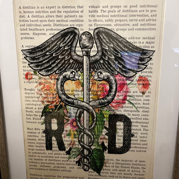 RD With Flowers Print, Registered Dietitian Gift, Gifts for Registered ...