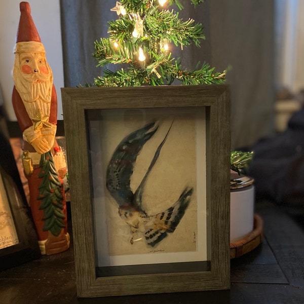 Hawk Art Print, Hawk Art, Art Print, Art, Hawk, Bird Painting, Hand ...