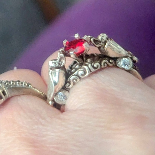 Bat Engagement Ring 925 Sterling Silver, Gothic Wedding Jewelry, Unique ...