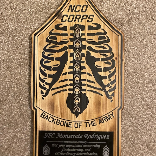 Noncommissioned Officer Backbone Plaque • NCO Military Gift • Army NCO ...
