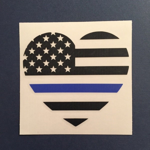 Police Flag Heart for Back the Blue, Blue Lives Matter, Police ...