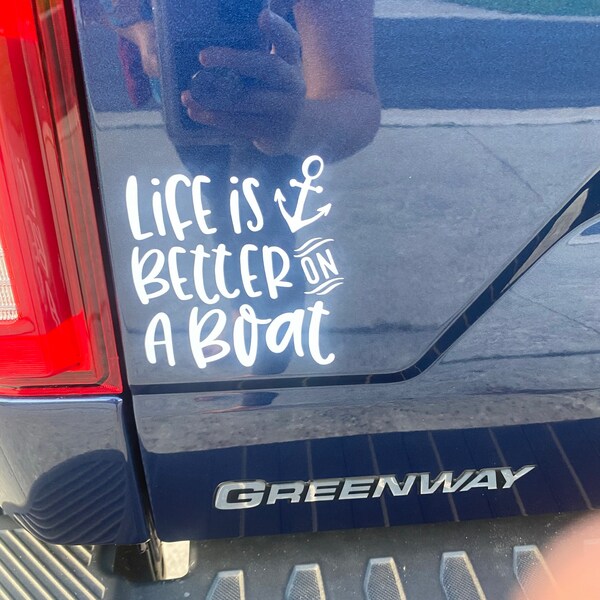 Life is Better on A Boat Vinyl Decal, Boat Life Sticker, Cooler Decal ...