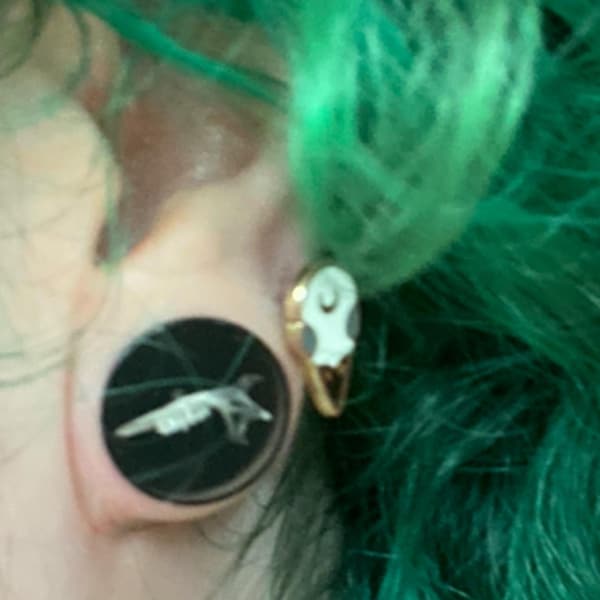 Goth Plugs and Bones, Ear Plugs, Resin Plugs, Bones Earrings, Ear ...