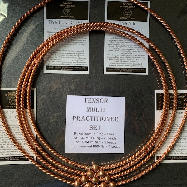 Tensor Rings Trio Practitioner Set, Healing Rings, Copper Ring Unisex ...