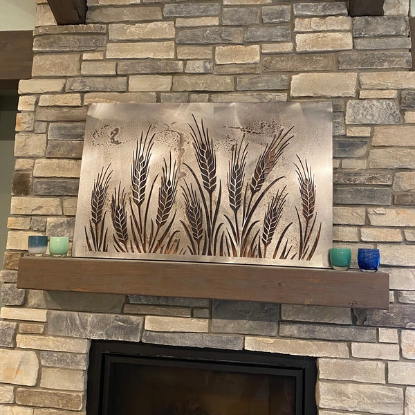 Field of Wheat - Metal Art With Wood - Legendary Fine Art - Etsy
