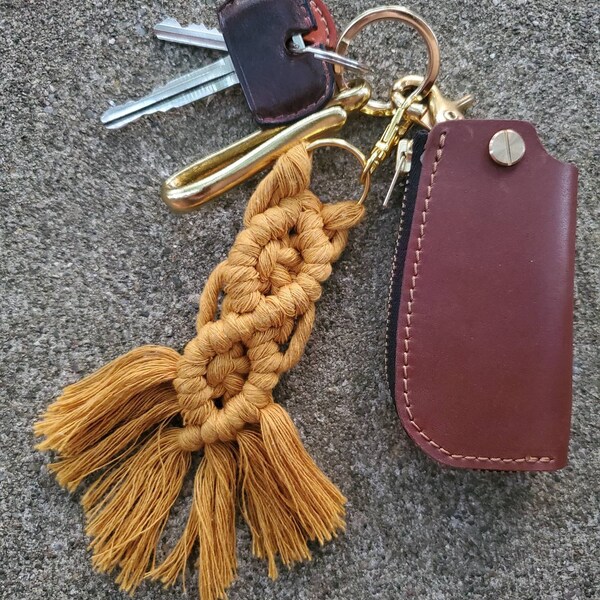 Handmade Macramé Keychain - Etsy