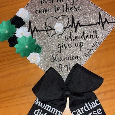 Custom Personalized Graduation Cap Topper Floral Sunflower Cover ...