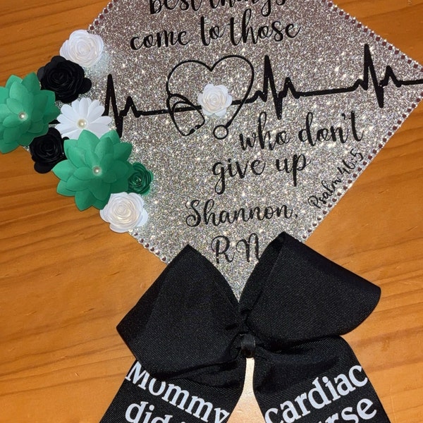 Custom Graduation Cap Topper Personalized Graduation Cap Floral ...