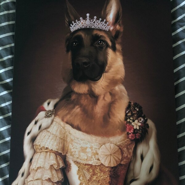 German Shepherd Owner Gift Custom Regal Dog Portrait, Royal Dog ...