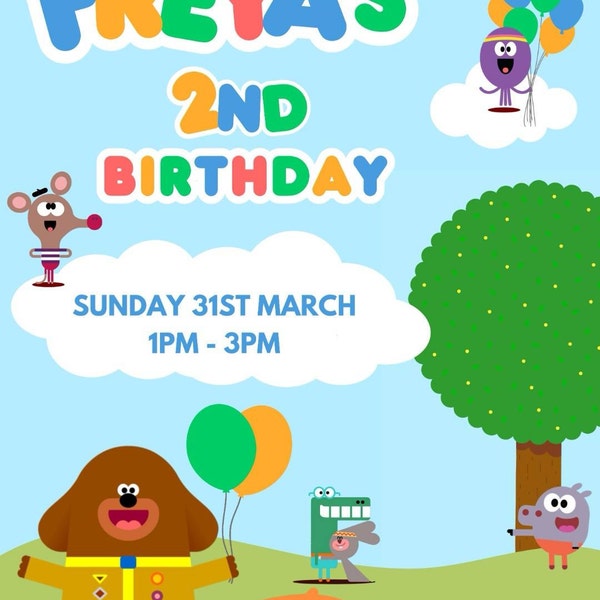 Hey Duggee Party Invitation: Personalized Kids Birthday (digital ...