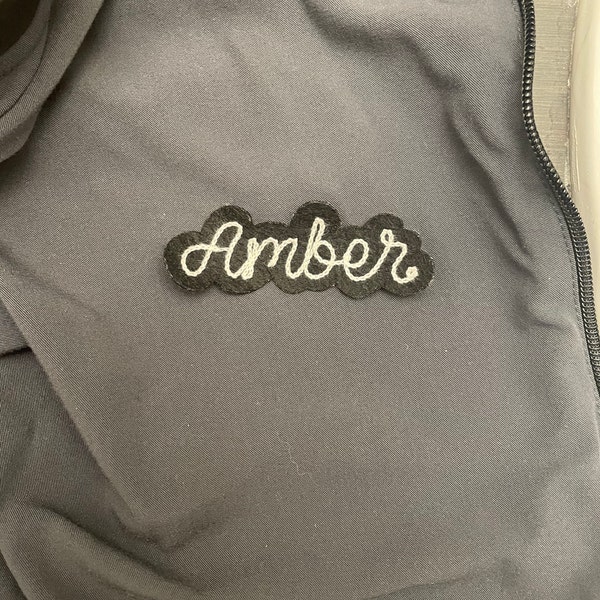 Custom Chainstitch Embroidered Name Patch, 'your Name' | Black, Green ...